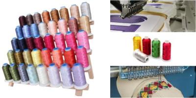 China 6000M 75D/2 Vivid Color Polyester Embroidery Thread For Computer Embroidery Machine for sale