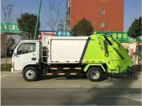 China 5.5 Cbm Fuel Type Trash Dump Truck Garbage Collection Truck With Rear Loader for sale