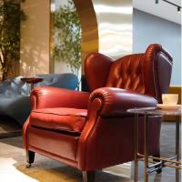 China European Half-Skin Leather with 21-Step Plant Tanning Process and High-Density Foam Interior for sale