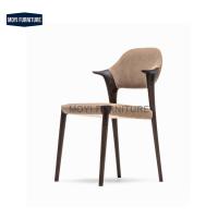China Wabi Sabi Italian Modern Solid Wood Dining Chair with Comfortable Armrests for Home and Cafe Use for sale