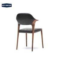 China Wabi Sabi Italian Modern Solid Wood Dining Chair with Comfortable Armrests for Home and Cafe Use for sale