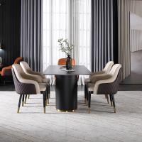 China Nordic Luxury Dining Chair with Synthetic Leather Upholstery, Solid Wood Legs and 300 lbs Weight Capacity for sale