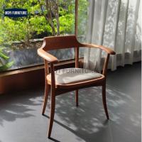 China Modern Solid Wood Dining Armchair - North American Black Walnut Sword Design Chair for Contemporary Dining Rooms for sale