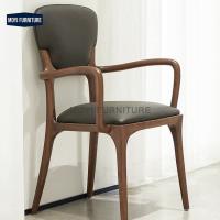 China Standard Size Hotel Cafe Dining Chair with Wooden Frame and Soft Cushion Armrests - 18
