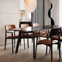 China Synthetic Leather Dining Chair Set of 6 - Solid Wood Mexican Style Luxury Hotel Restaurant Nordic Design Commercial Grade for sale