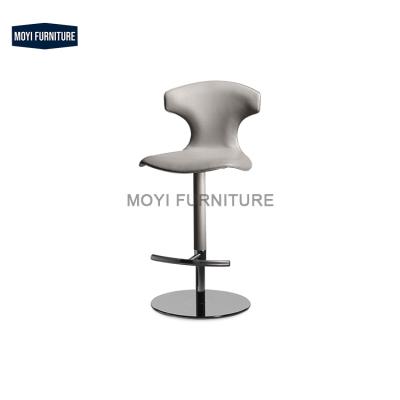 China Commercial Stainless Steel Lift Bar Chair with 360° Rotation and Hydraulic Height Adjustment for KTV and Kitchen Island for sale