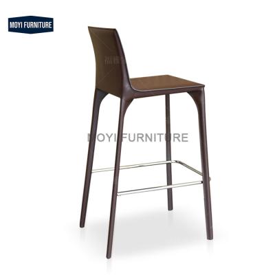 China Commercial Bar Stools with Steel Frame and Leather Cover for Restaurant and Bar Seating for sale