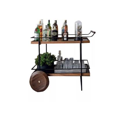 China MOYI Designer Wooden Serving Cart - Sydney Trolley Style Hotel Furniture with Casters for Bar Service and Outdoor Use for sale