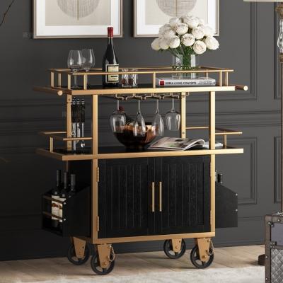 China Standard Size Wood Trolley with Wheels for Hotel Restaurant Banquet Wedding Service - Customizable Design Options for sale