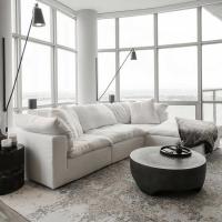 China High Density Foam 3-Piece Sectional Sofa Set - 280cm L-Shape Modern Fabric Living Room Furniture with High Resilience Cushions for sale