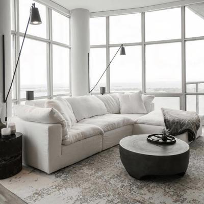 China High Density Foam 3-Piece Sectional Sofa Set - 280cm L-Shape Modern Fabric Living Room Furniture with High Resilience Cushions for sale