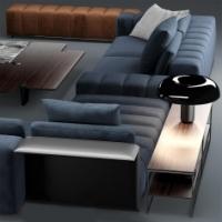 China Custom L-Shape Sectional Sofa Set - Italian Design Modern Living Room Furniture with OEM Manufacturing Options for sale