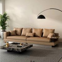China Custom Size Sectional Sofa Set with Genuine Leather C-Shaped Design 5-8 Seater Luxury Furniture for sale