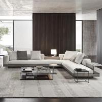 China Italian Design Genuine Leather L-Shaped Sectional Sofa Set in Modern White Finish for Living Room for sale