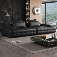 China MOYI Italian Minimalist Cowhide Sofa - Modular Lawrence Collection for Large Villa Living Rooms for sale