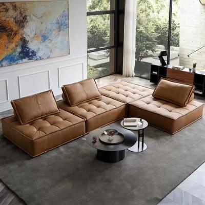 China Tufted Modular Sofa with Lamb Wool Upholstery and Wood Legs - Nordic Minimalist Design for Living Rooms 80-120 Inch Configurations for sale