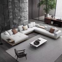 China Luxury Modular L-Shaped Sofa Set with Italian Upholstery - Modern Living Room Furniture with Custom Sample Options for sale