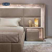 China Metal Frame Leather Bed King Size Set - Modern Italian Design with Queen & Double Dimensions for sale