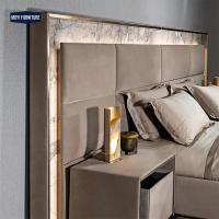 China Metal Frame Leather Bed King Size Set - Modern Italian Design with Queen & Double Dimensions for sale