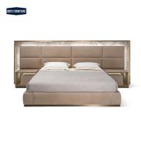 China Metal Frame Leather Bed King Size Set - Modern Italian Design with Queen & Double Dimensions for sale