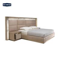 China Metal Frame Leather Bed King Size Set - Modern Italian Design with Queen & Double Dimensions for sale