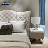 China Oak Soft Bed Velvet Italian Tufted Bed Frame with Extendable Headboard - King 76x80 Queen 60x80 for sale