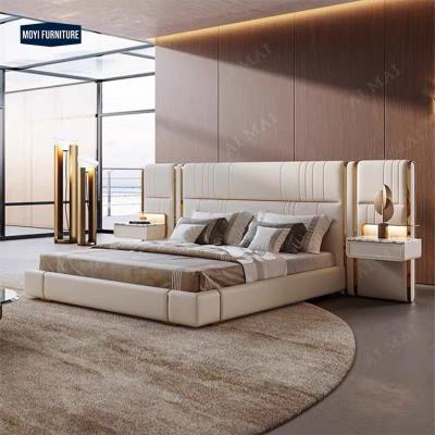 China Soft Bed Luxury Modern Bedroom Set with Leather Upholstery and Storage - Single 90cm or King 150cm Size Options for sale