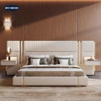 China Soft Bed Luxury Modern Bedroom Set with Leather Upholstery and Storage - Single 90cm or King 150cm Size Options for sale