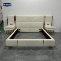 China Soft Bed Luxury Modern Bedroom Set with Leather Upholstery and Storage - Single 90cm or King 150cm Size Options for sale