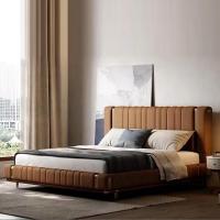 China MDF Panel MOYI Leather Modern Double Design Wooden Queen Bedroom Set - King Size Bed with Premium Construction for sale