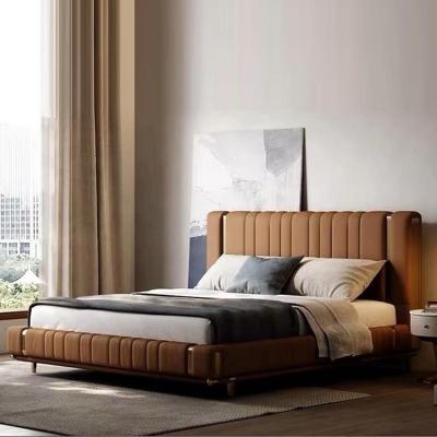 China MDF Panel MOYI Leather Modern Double Design Wooden Queen Bedroom Set - King Size Bed with Premium Construction for sale