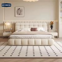 China Modern King Size Bed 180x200cm with Italian Fabric Upholstery and Wooden Frame - Minimalist Bedroom Furniture for sale