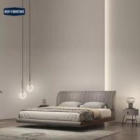 China Microfiber Upholstered Double Italian Bed King Size 76x80 or Queen Size 60x80 Luxury Modern Frame Furniture for sale