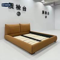 China MOYI Luxury King Size Bed Frame 76x80 Inch MDF Panel White Leather Designer Bedroom Furniture Set for sale