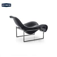 China Nordic Designer Synthetic Leather Office Chair with Duck Tongue Backrest and Steel Frame for Lounge and Reception Areas for sale