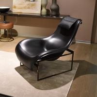 China Nordic Designer Synthetic Leather Office Chair with Duck Tongue Backrest and Steel Frame for Lounge and Reception Areas for sale