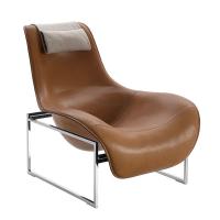 China Nordic Designer Synthetic Leather Office Chair with Duck Tongue Backrest and Steel Frame for Lounge and Reception Areas for sale