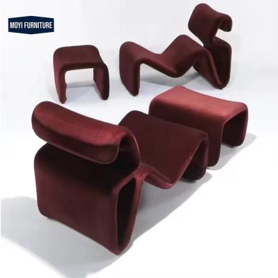China MOYI Nordic Modern Arm Chair with S-Shaped Seat - Contemporary Fabric Upholstery Single Sofa for Living Room for sale