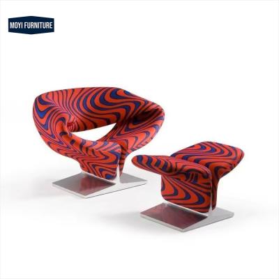 China MOYI Modern Hotel Lobby Lounge Chair with Velvet Fabric Upholstery - 24