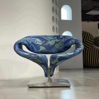 China MOYI Modern Hotel Lobby Lounge Chair with Velvet Fabric Upholstery - 24