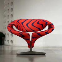 China MOYI Modern Hotel Lobby Lounge Chair with Velvet Fabric Upholstery - 24