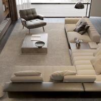 China Modern Italian L-Shape Sectional Sofa Set with High Density Foam and Luxury Leather Upholstery for Living Room for sale