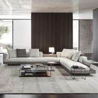 China Modern Italian L-Shape Sectional Sofa Set with High Density Foam and Luxury Leather Upholstery for Living Room for sale
