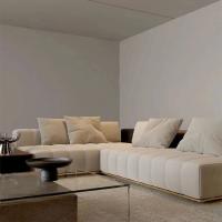 China Modern Italian L-Shape Sectional Sofa Set with High Density Foam and Luxury Leather Upholstery for Living Room for sale