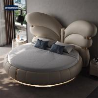 China King Size Modern Bedroom Furniture with Butterfly Headboard - 76