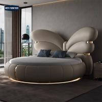 China King Size Modern Bedroom Furniture with Butterfly Headboard - 76