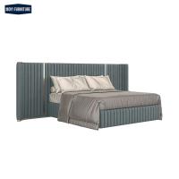 China Custom King Size Bed Frame with Italian Upholstered Headboard - 76x80 Inch Premium Wood Construction for sale