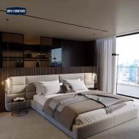 China Linen Upholstered Bedroom Furniture Set with Massage Function - Hotel Grade Double 54