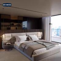 China Linen Upholstered Bedroom Furniture Set with Massage Function - Hotel Grade Double 54