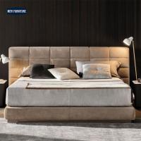 China High Density Foam Luxury Queen & King Size Beds - Italian Modern Upholstered Bedroom Furniture with OEM Options for sale